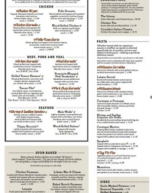 Carrabba’s Menu & Prices – Menu Price